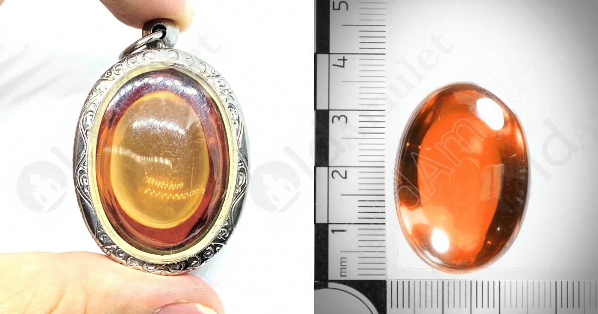 Orange Oval Naga-eye Pendents Thai Holy Amulet Gemstone 100% Natural ...