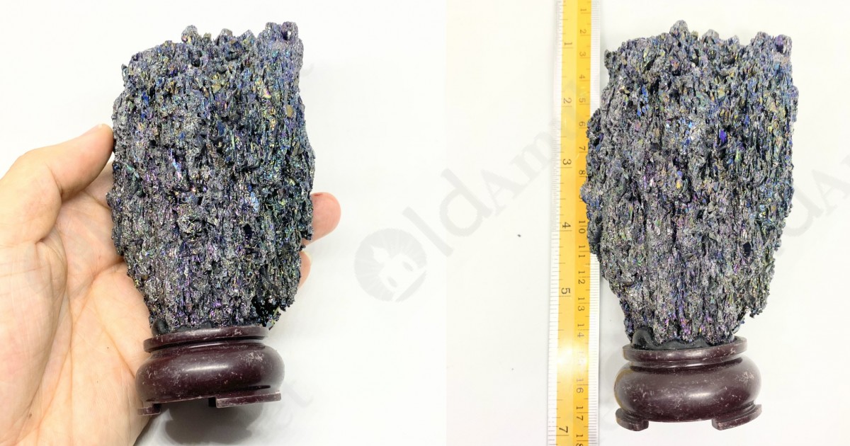 Thai Amulet Original Leklai Stone Rock 7Rainbow Statue Bucha Large 10CM